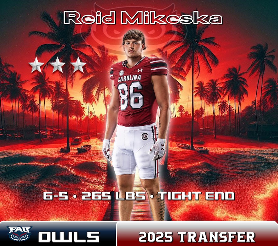 South Carolina TE Reid Mikeska Transfers to FAU Football